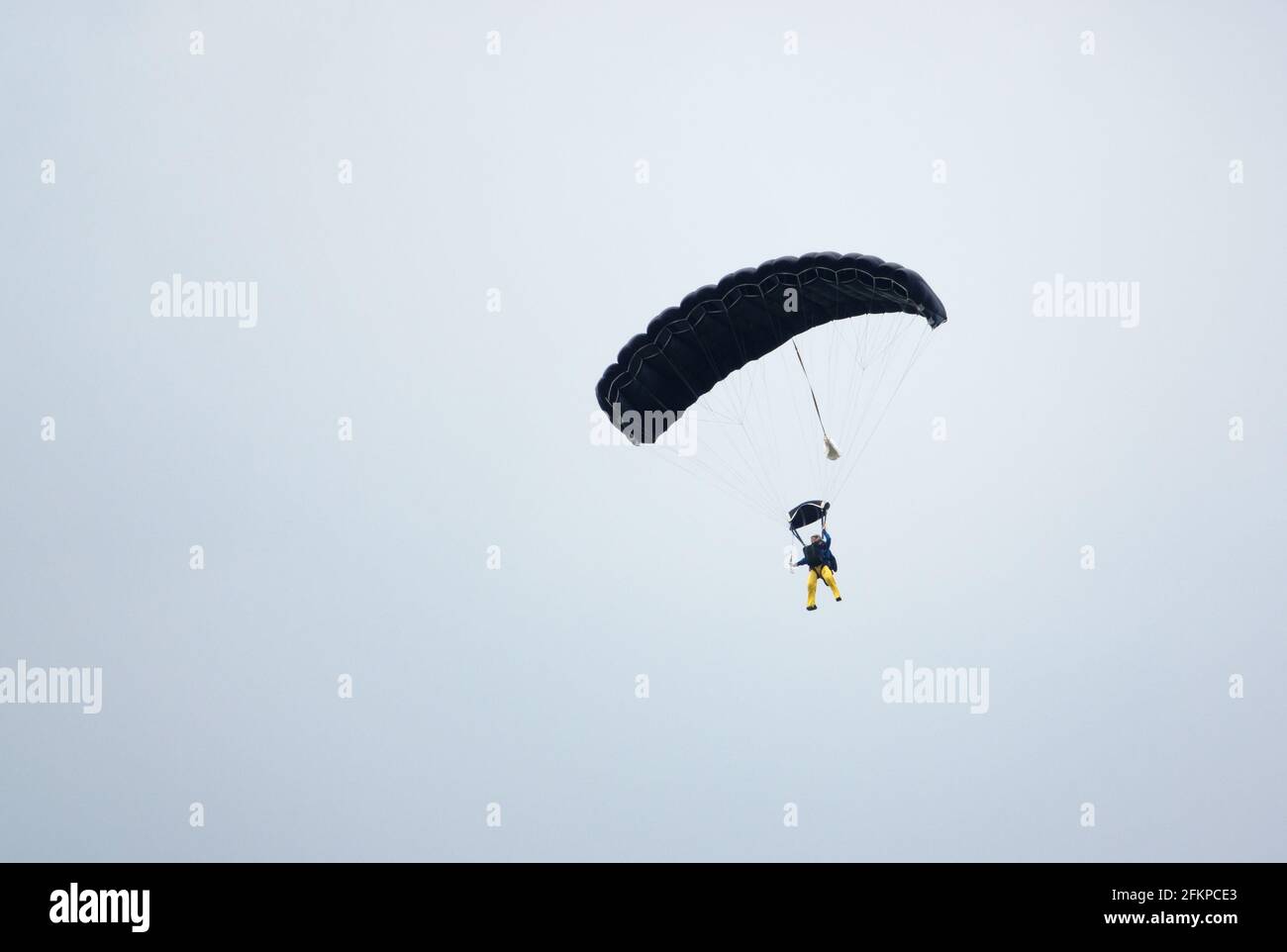 Parachute Regiment Freefall Team member of 'The Red Devils' practising ...