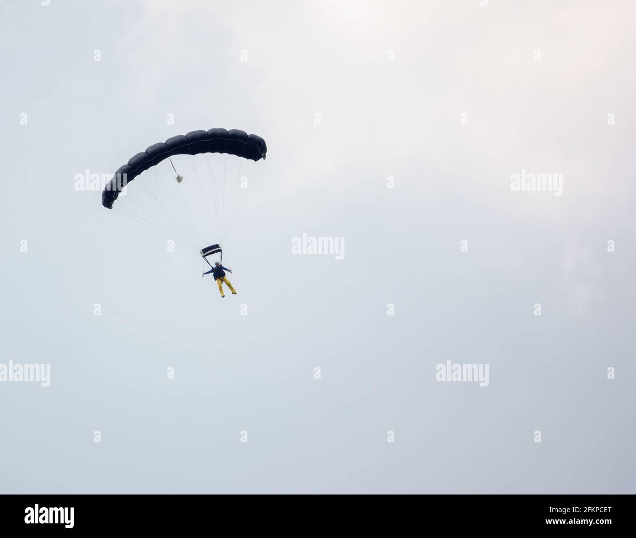 Parachute Regiment Freefall Team member of 'The Red Devils' practising ...