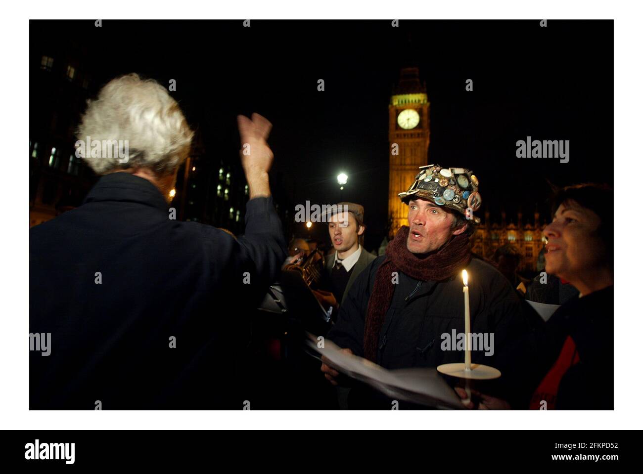 Anti Iraq war Carols by candle light demonstration held on parliament ...
