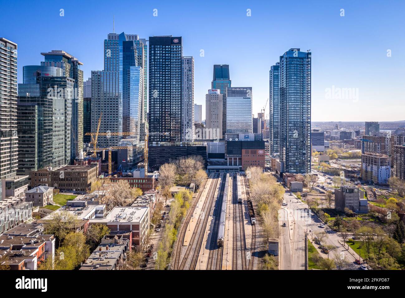 Montreal downtown aerial view Stock Photo - Alamy