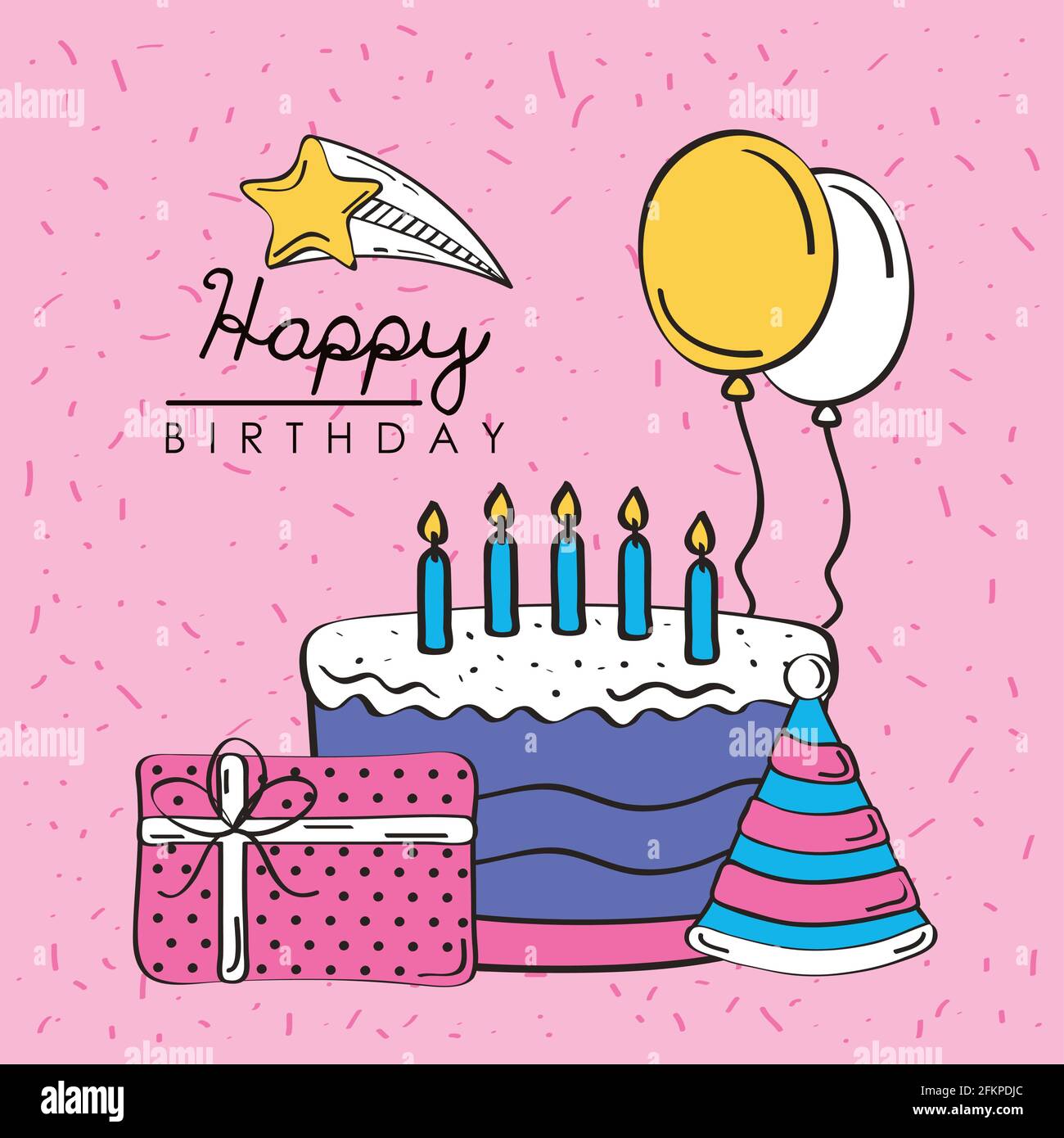 Birthday cake scene Stock Vector Images - Alamy
