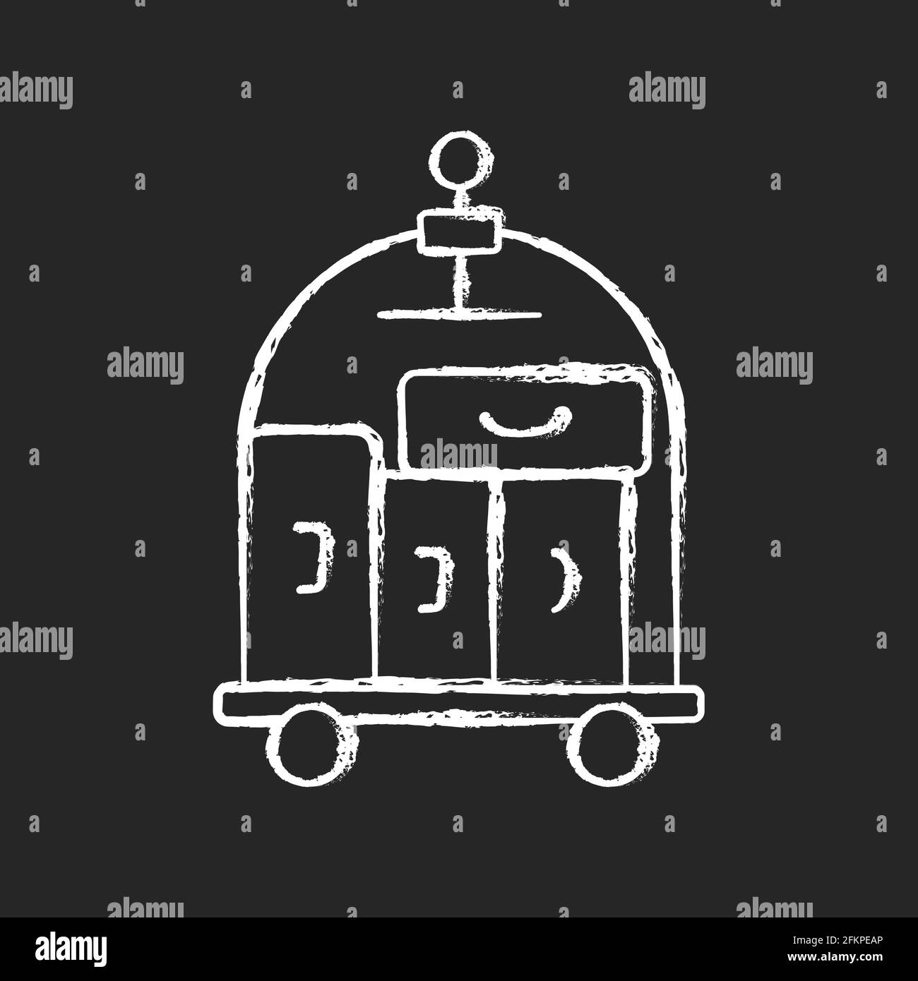 Porter service chalk white icon on black background Stock Vector Image ...