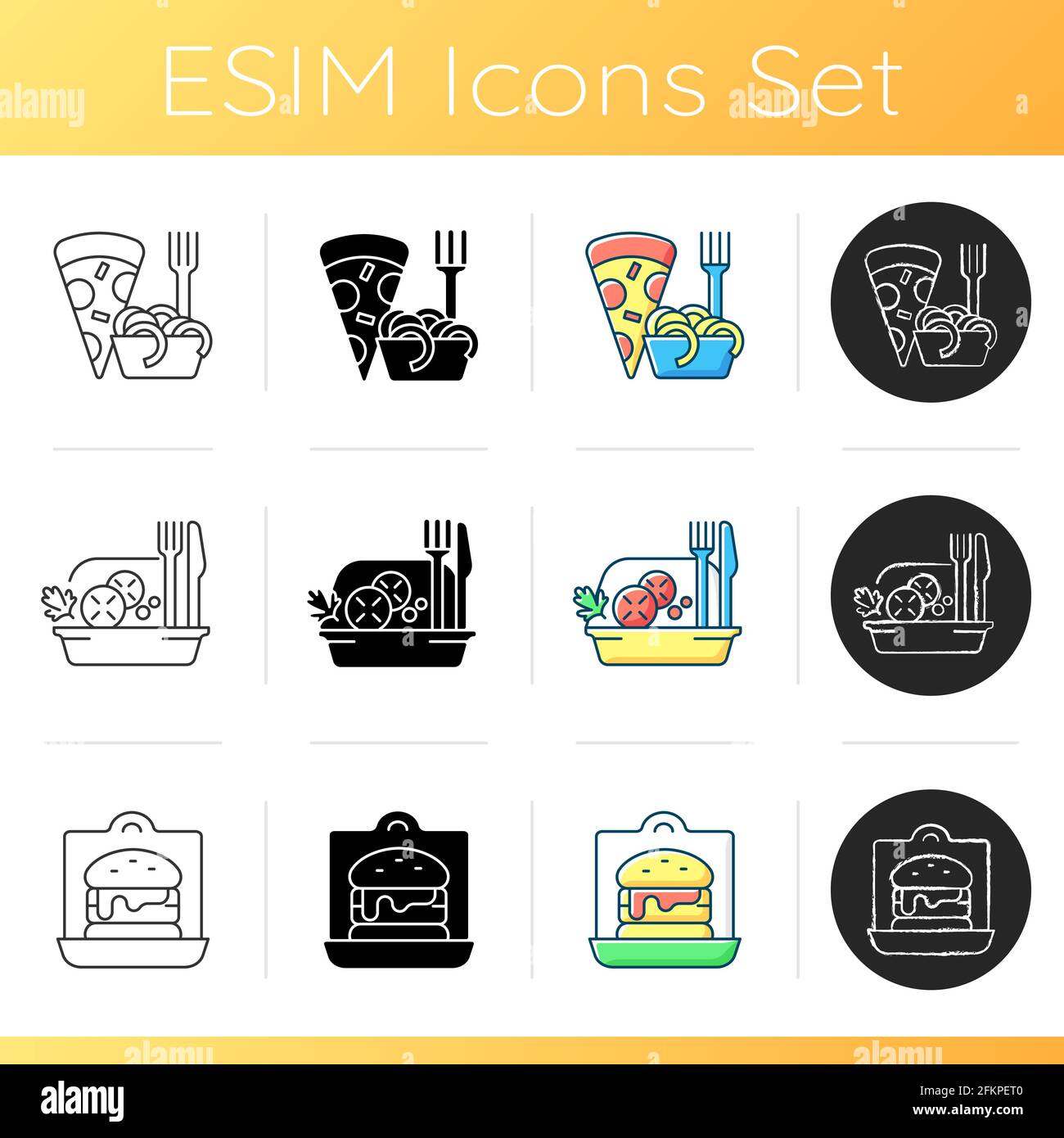 Takeaway and delivery option icons set Stock Vector Image & Art - Alamy