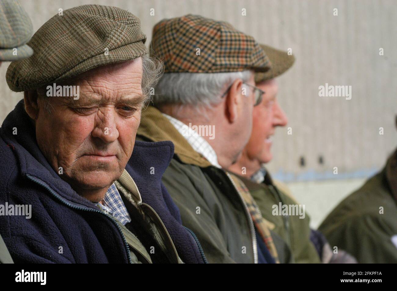 Old farmers at Leyburn auction market during a sale in 2005. North ...