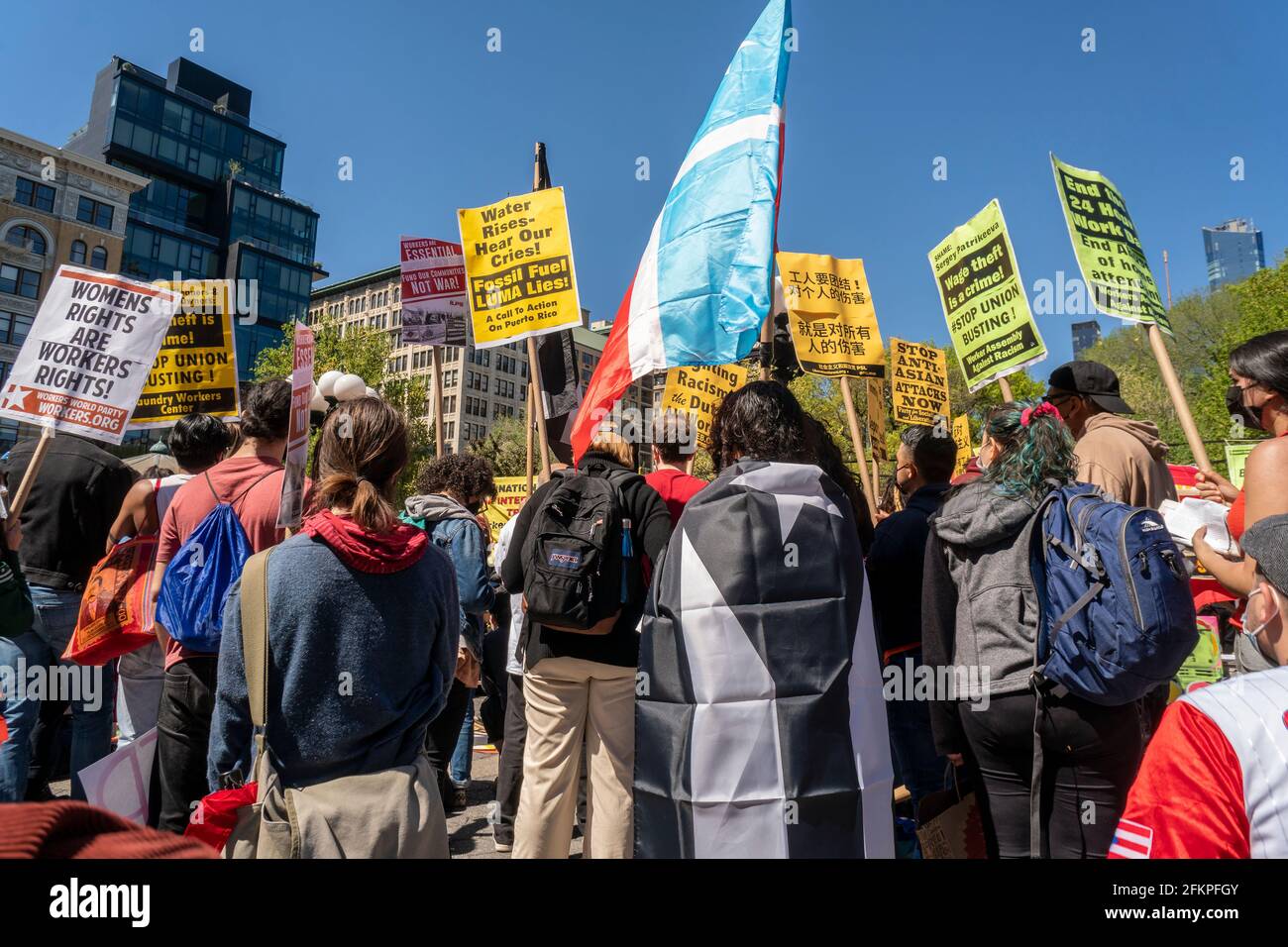 Activists representing multiple organizations gather in Union Square ...