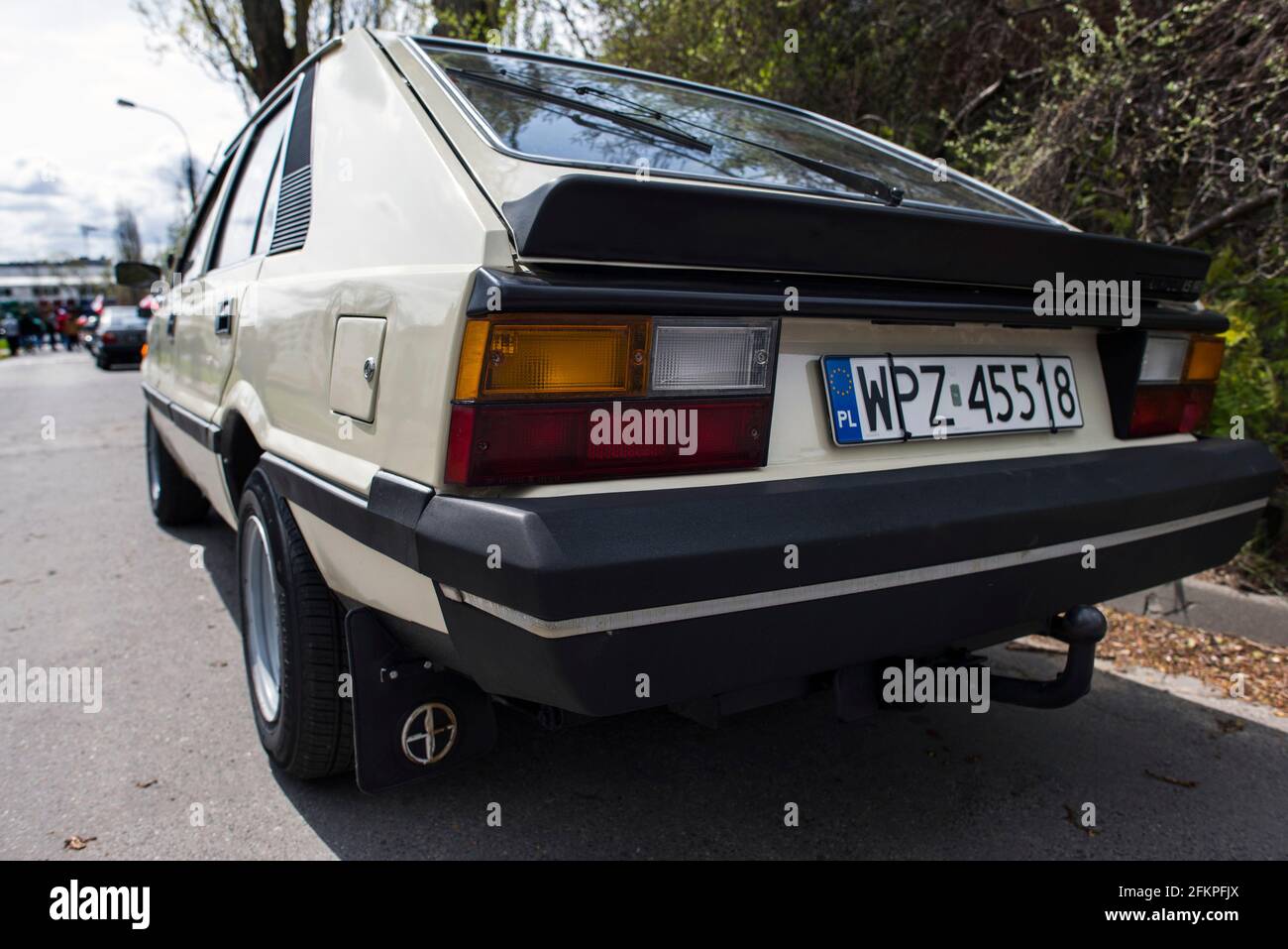 A classic Polonez is presented during the rally outside the FSO ...