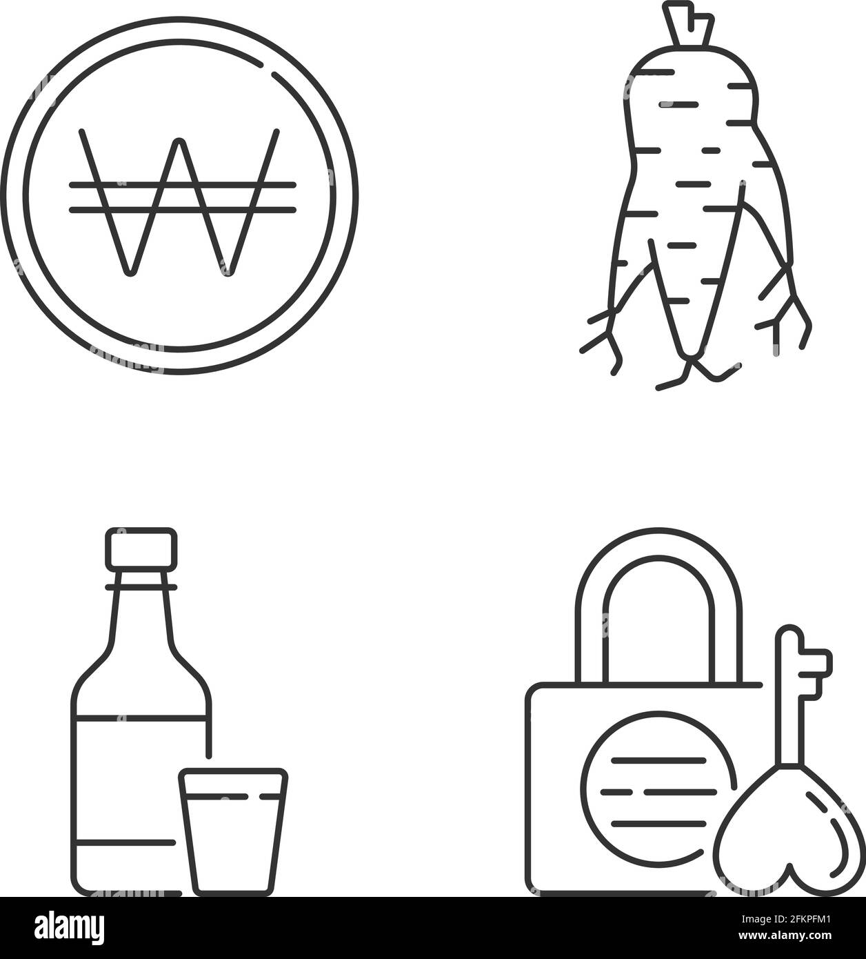 Korean won icon vector Black and White Stock Photos & Images - Alamy