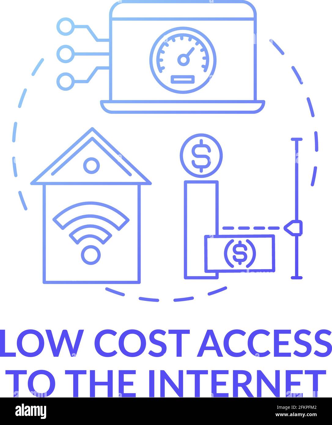 Low cost access to internet dark blue concept icon Stock Vector Image ...