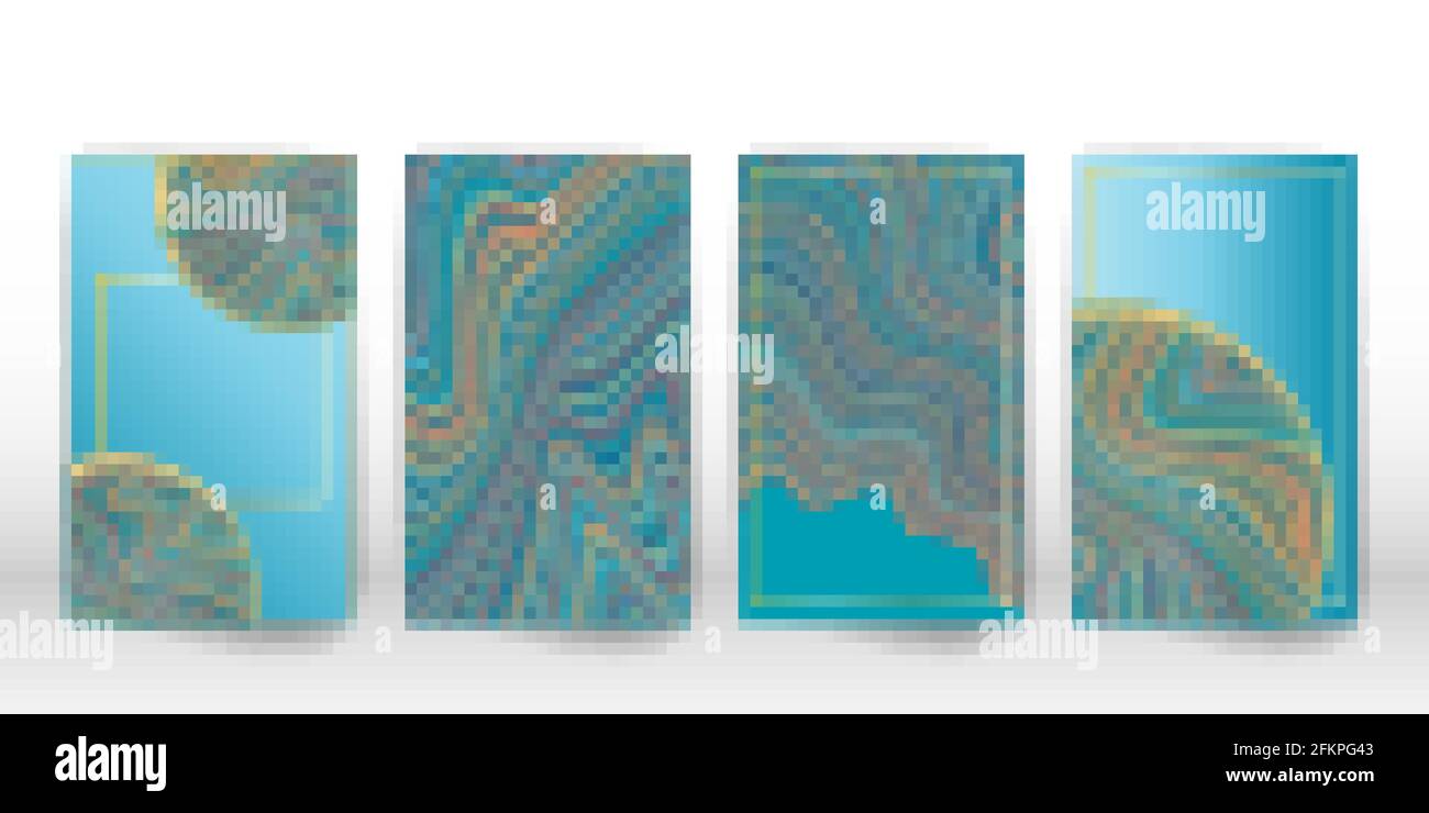 Fluid colorful poster template. Wavy lines cover flyer set. Vector ...
