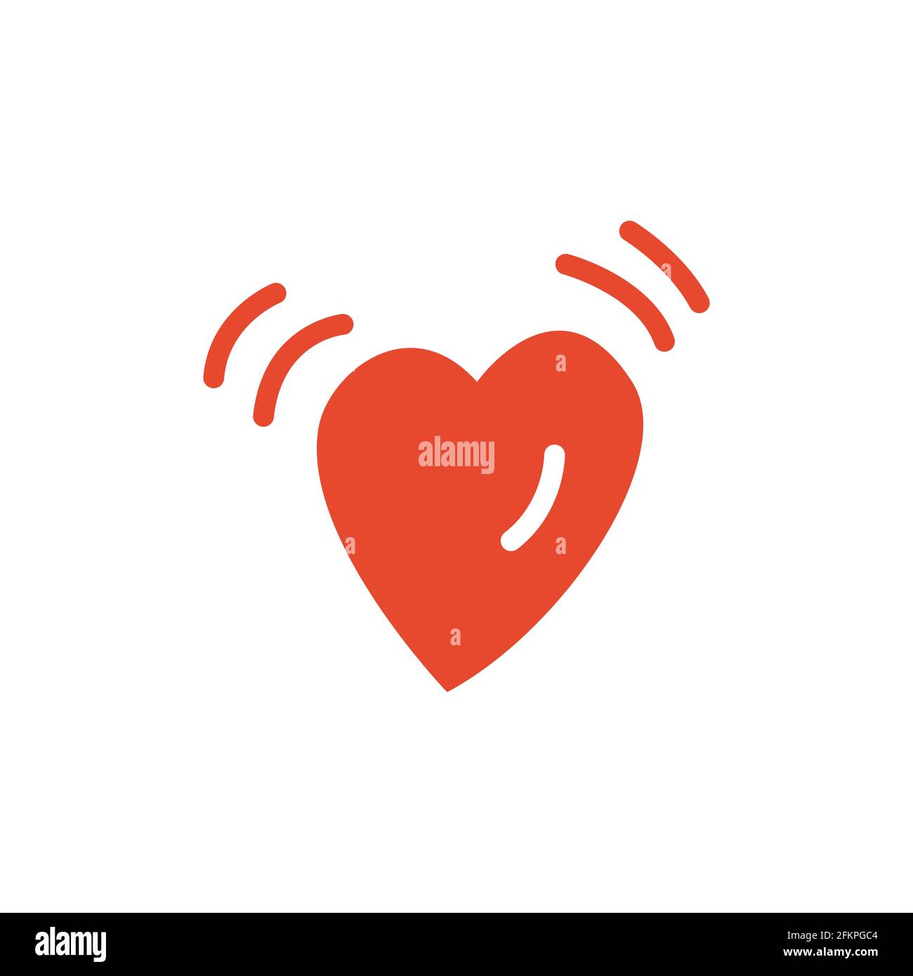 Red vector love heart on white isolated background Stock Vector Image & Art - Alamy