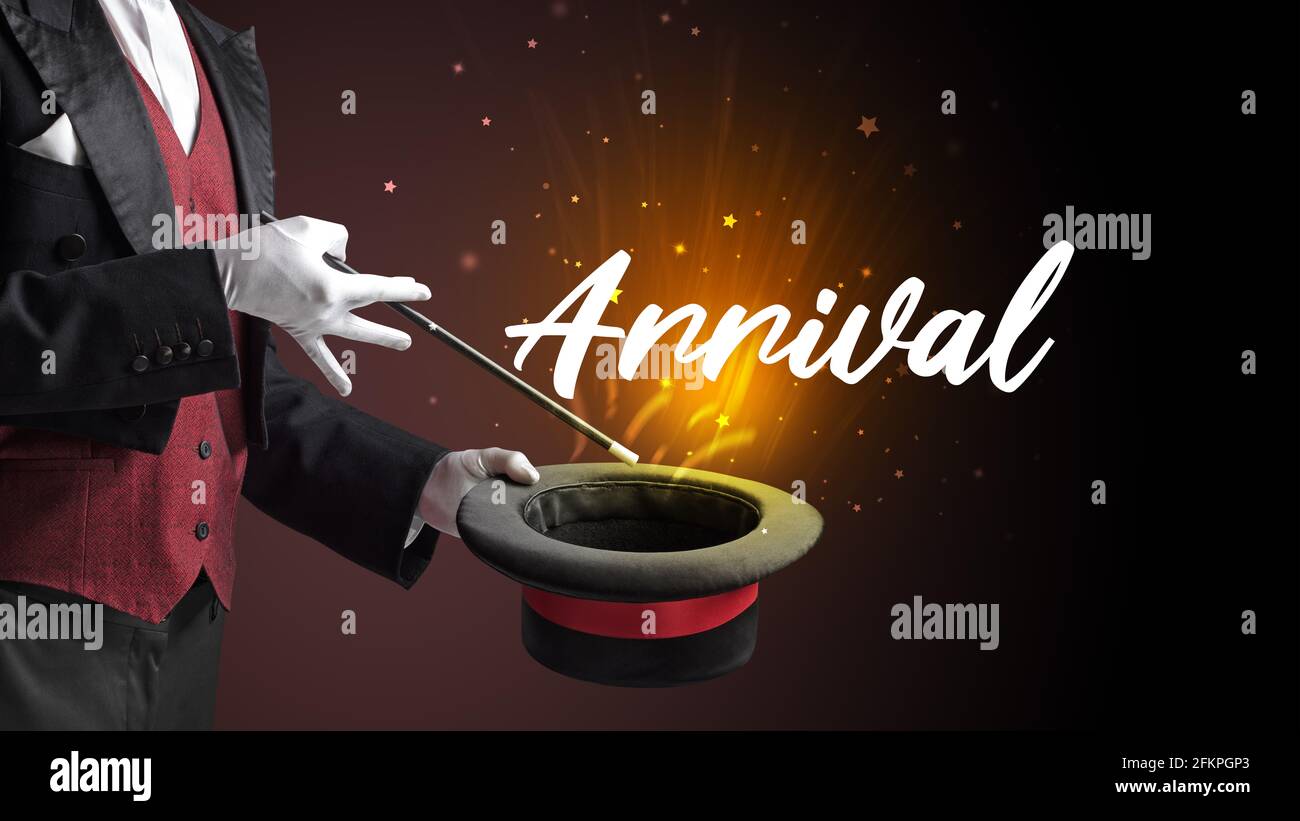 Old Magician is showing magic trick Stock Photo - Alamy