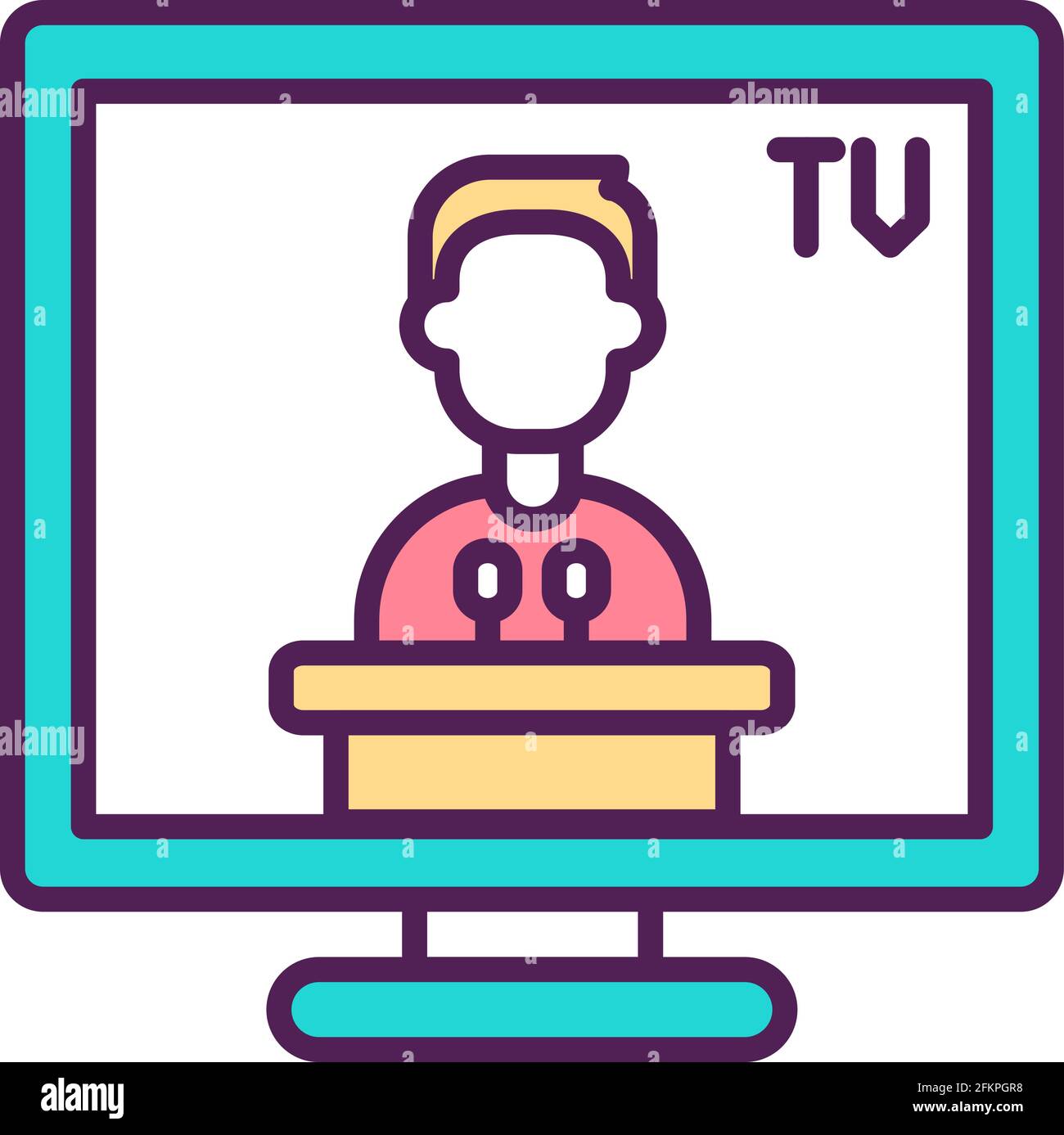 News broadcasting RGB color icon Stock Vector Image & Art - Alamy