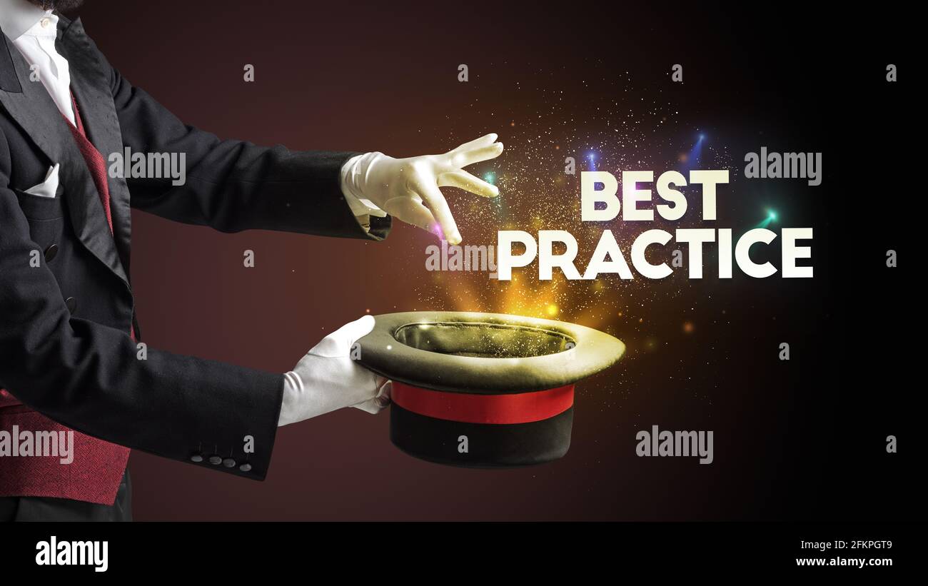 Magician is showing magic trick Stock Photo - Alamy