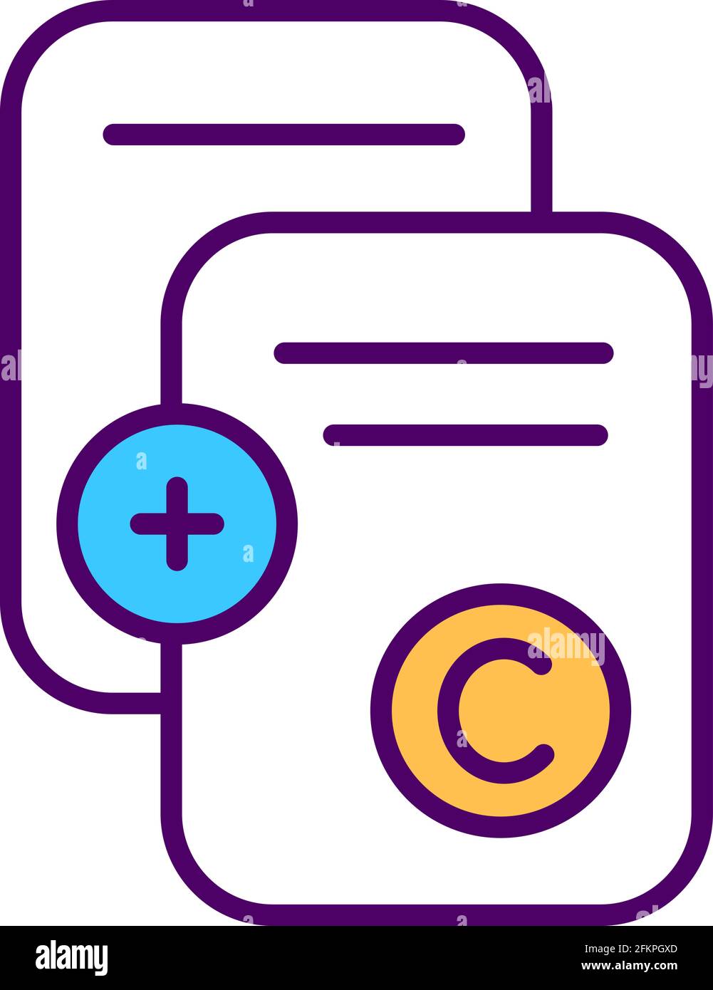 Making multiple copies from copyright work RGB color icon Stock Vector ...