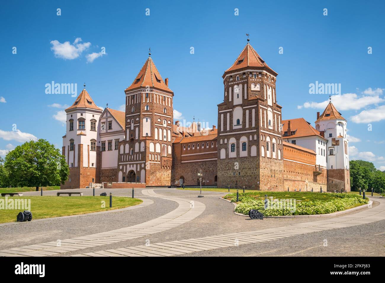 Panorama of the Mir Castle Complex in Mir town, Belarus Stock Photo - Alamy