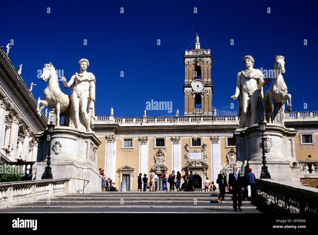 Statues of Castor and Pollux at the Piazza del Campidoglio, Rome, Italy ...