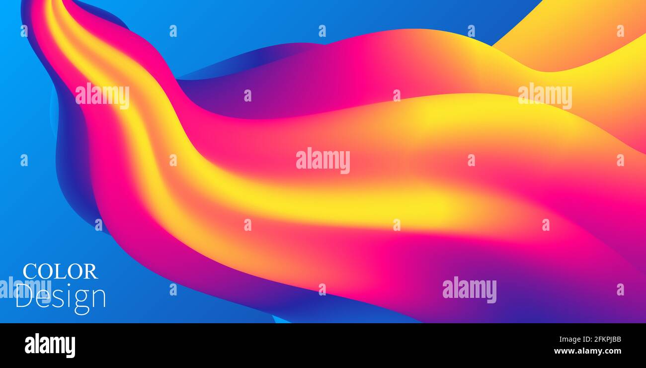 Fluid Flow. Rainbow Background. Summer Poster. Vector illustration ...