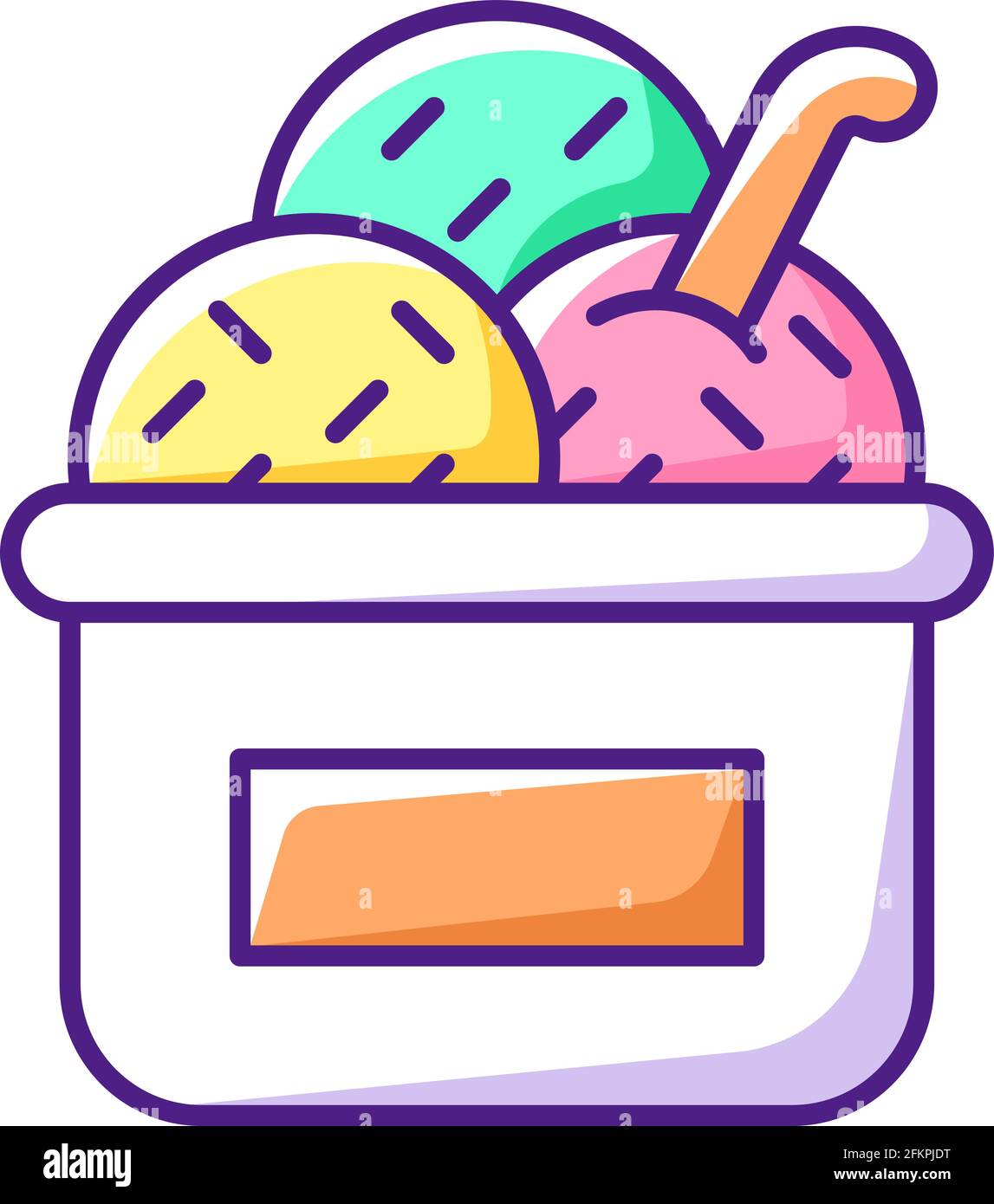 Ice cream in cup RGB color icon Stock Vector Image & Art - Alamy