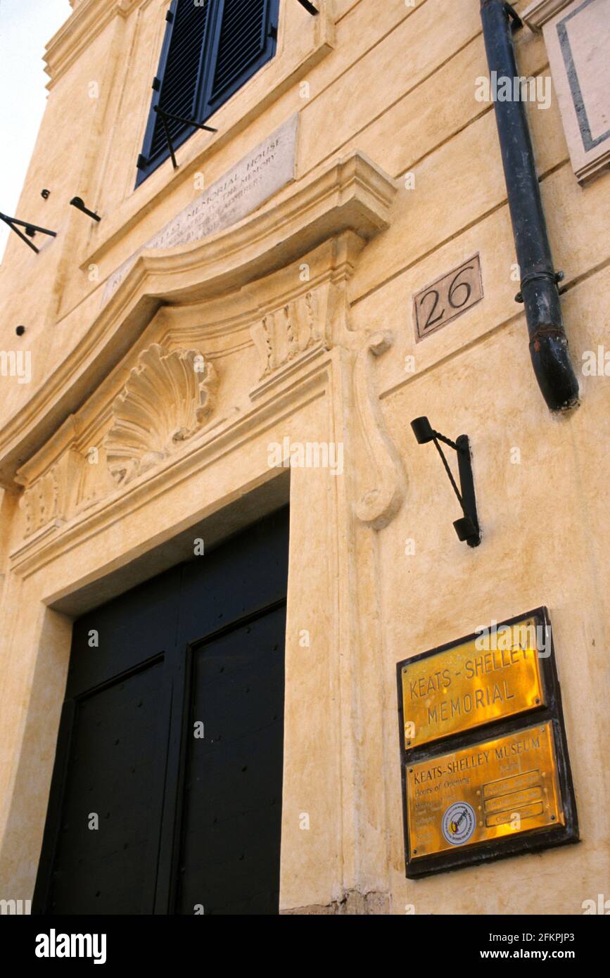 The Keats-Shelly House Museum at the Spanish Steps in Rome, Italy Stock ...