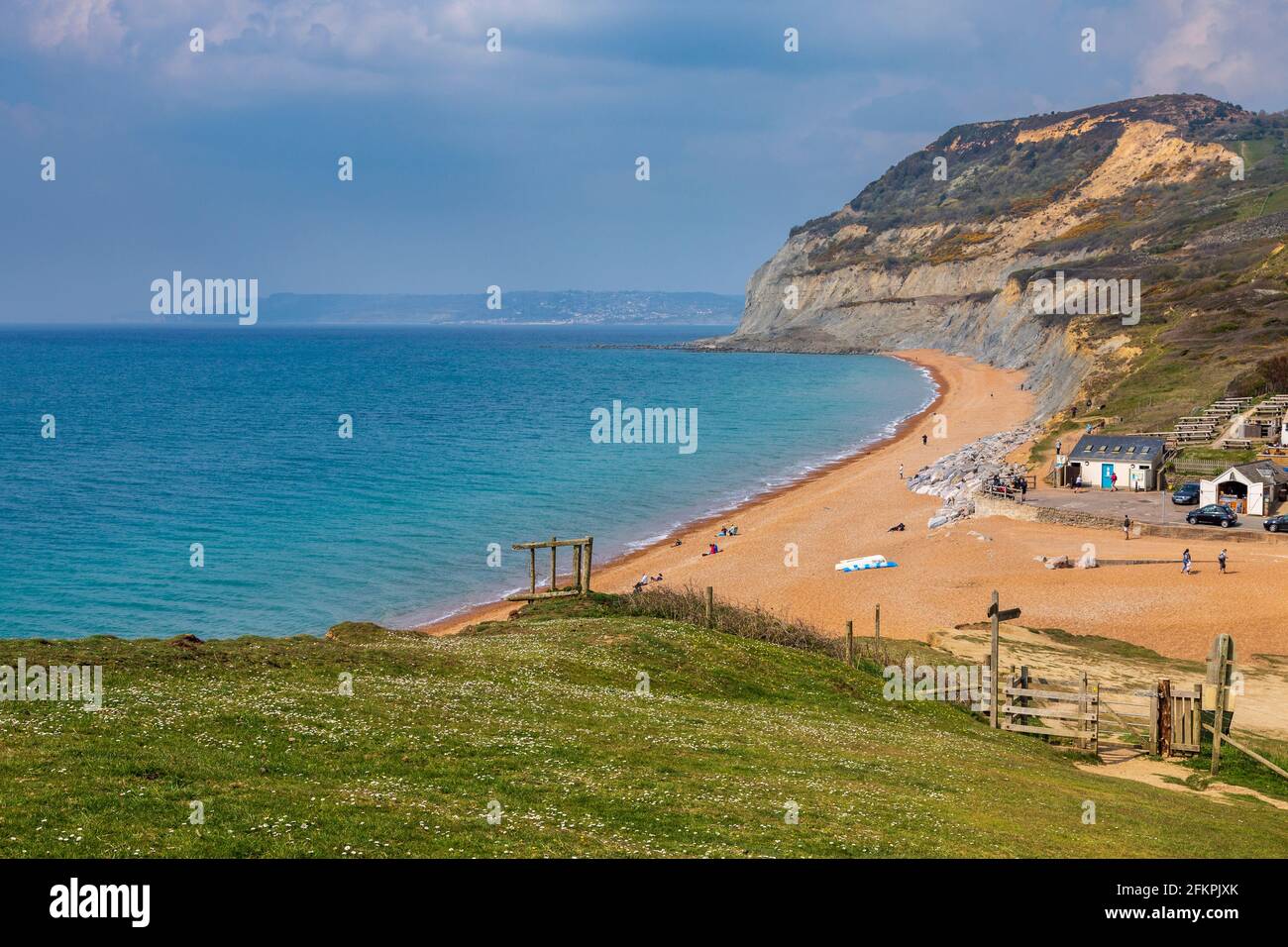 Golden Cap from Ridge Cliff at Seatown on the Jurassic Coast, Dorset ...