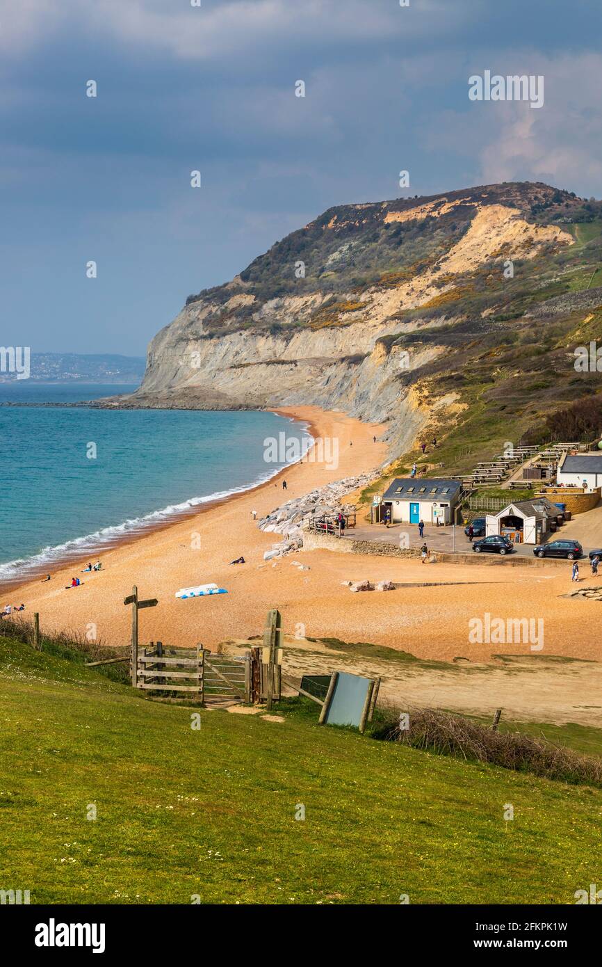 Golden Cap from Ridge Cliff at Seatown on the Jurassic Coast, Dorset ...