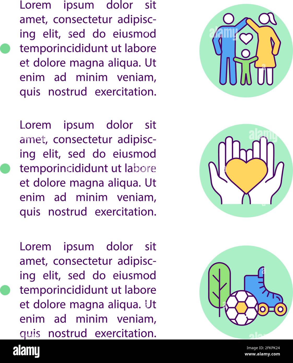 Fulfilled life concept line icons with text Stock Vector Image & Art ...