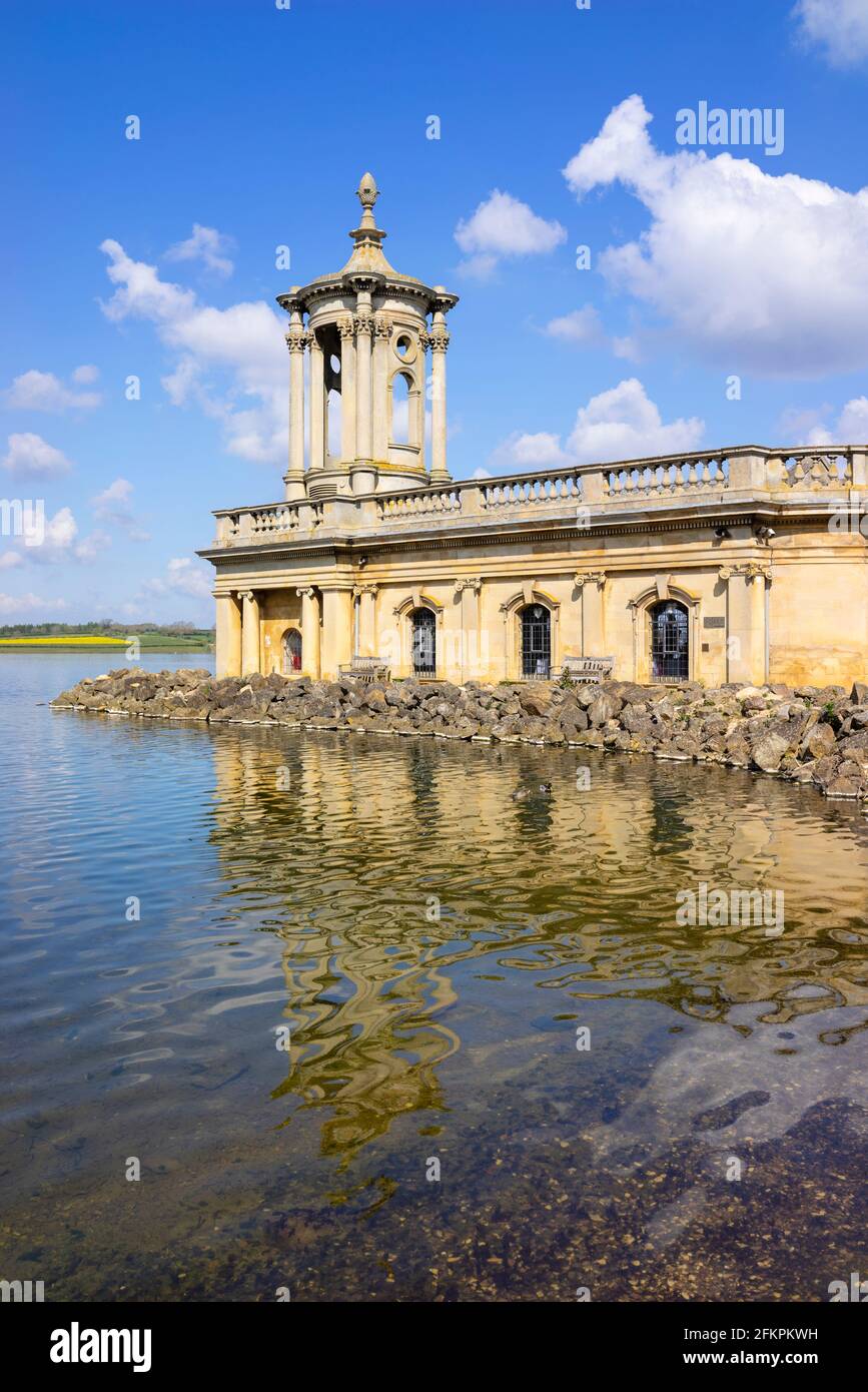 Normanton Church Rutland water reservoir Oakham Rutland England UK GB ...