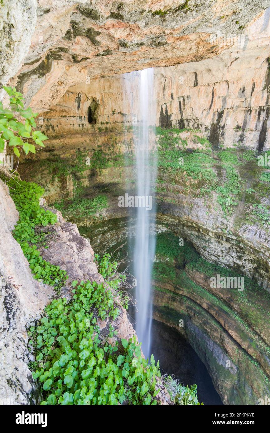 Baatara gorge waterfall, Tannourine, Lebanon Stock Photo - Alamy