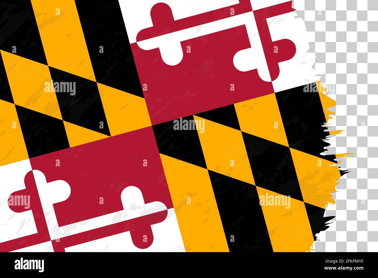 Horizontal Abstract Grunge Brushed Flag of Maryland on Transparent Grid ...