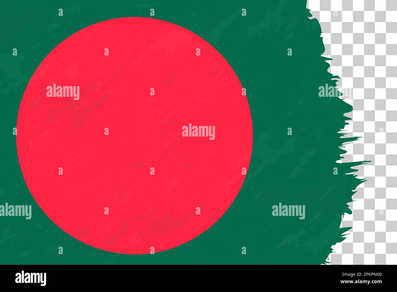 Horizontal Abstract Grunge Brushed Flag of Bangladesh on Transparent ...