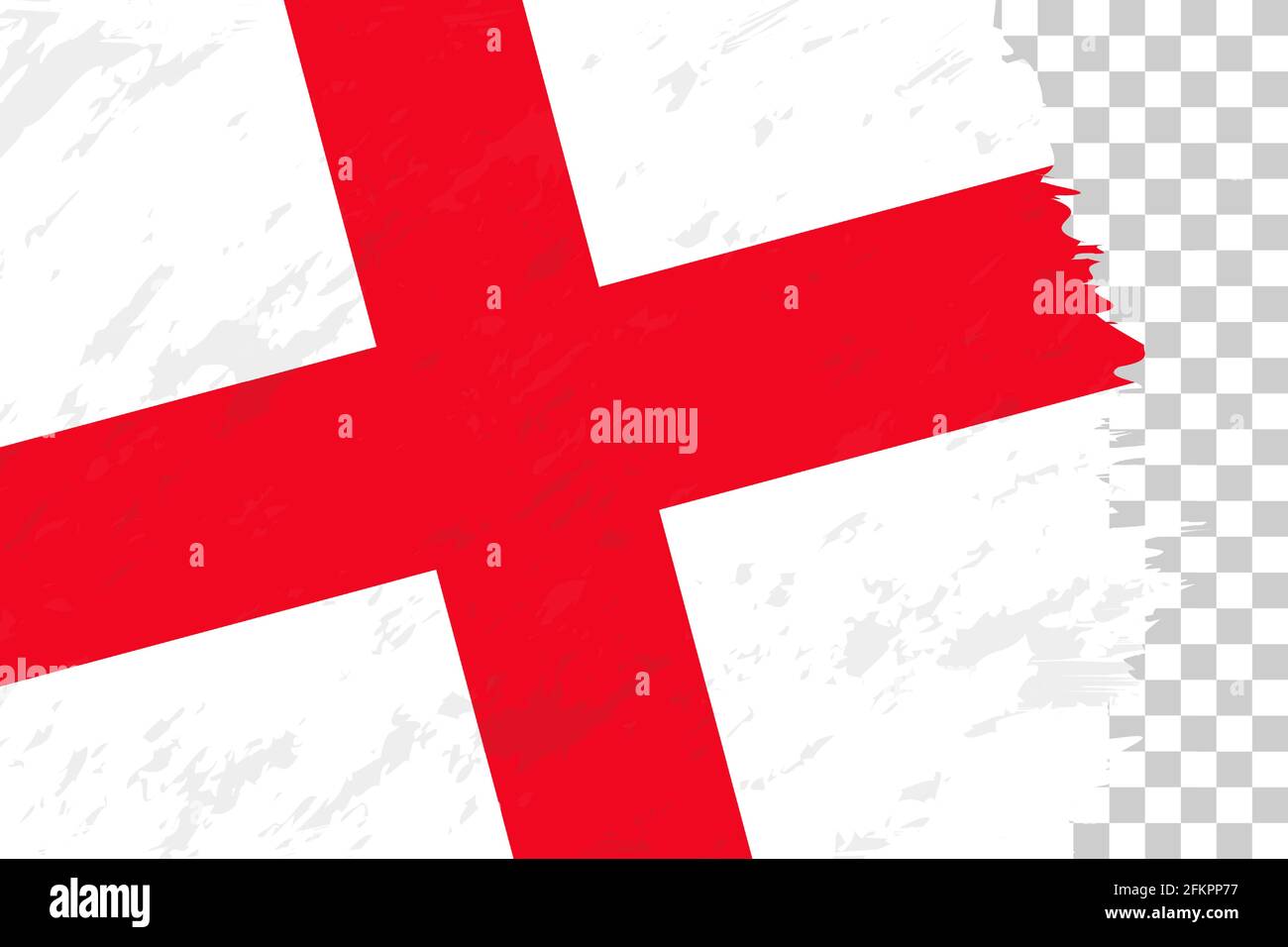 Horizontal Abstract Grunge Brushed Flag of England on Transparent Grid ...