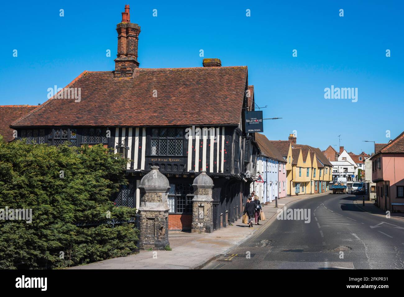 View of the Old Siege House in Colchester, a C16 building still showing ...