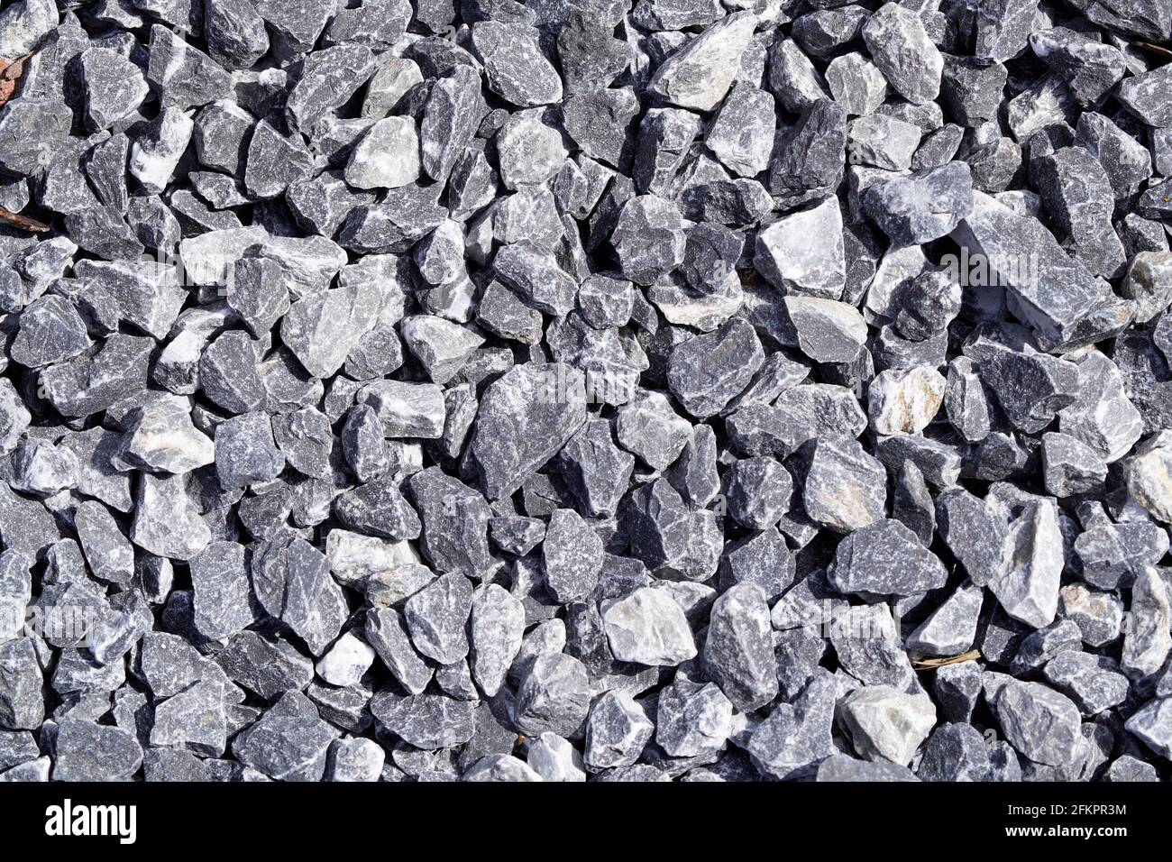 Grit as decorative stones in the garden. Background motif from gray ...