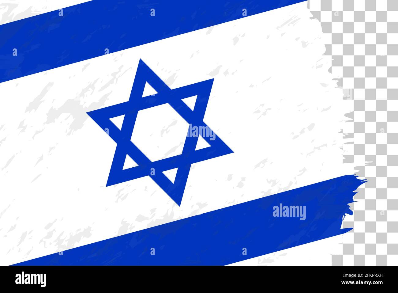 Horizontal Abstract Grunge Brushed Flag of Israel on Transparent Grid ...