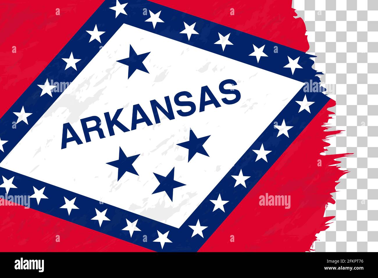 Horizontal Abstract Grunge Brushed Flag of Arkansas on Transparent Grid ...