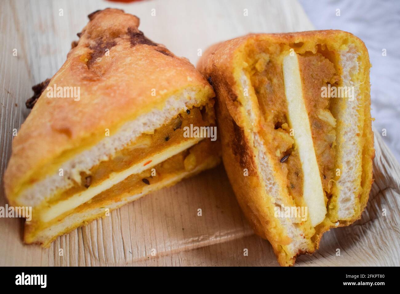 Indian or Pakistani Bread pakoda with stuffed potato curry and Paneer ...