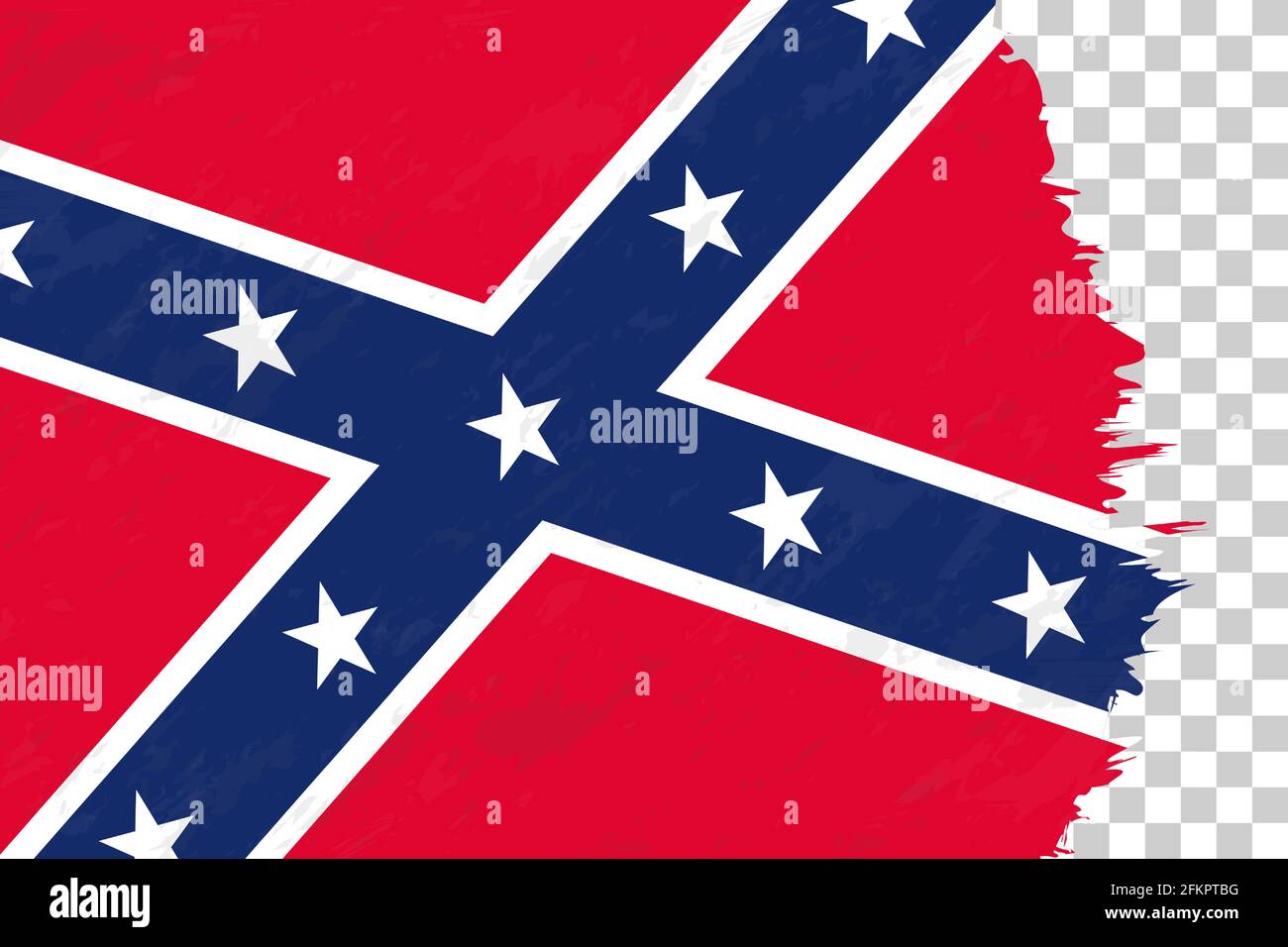 Horizontal Abstract Grunge Brushed Flag of Confederate on Transparent ...