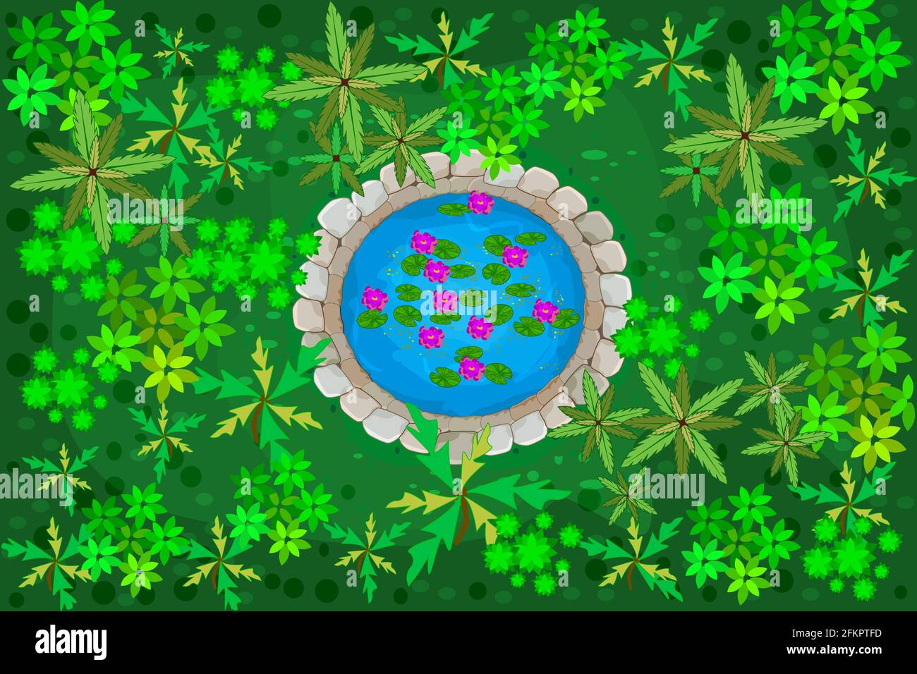 Round pool overhead view Stock Vector Images - Alamy