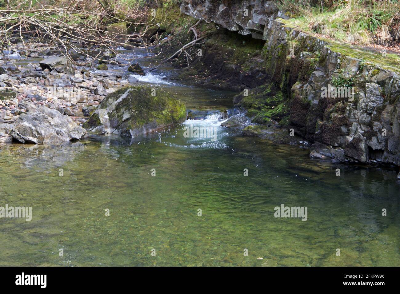 Clear river in Wales Stock Photo - Alamy