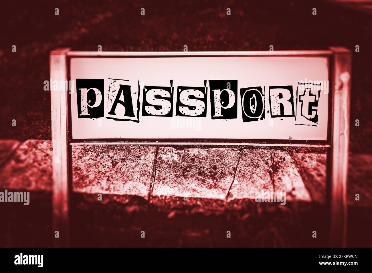 Passport, Road sign, Signage Stock Photo - Alamy