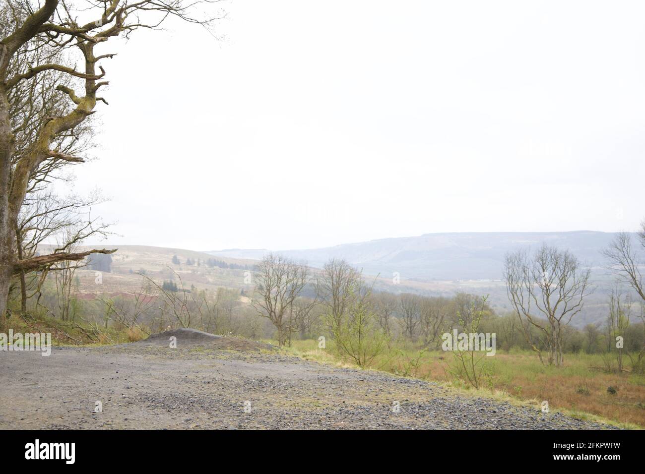 Misty Welsh Landscape Stock Photo - Alamy