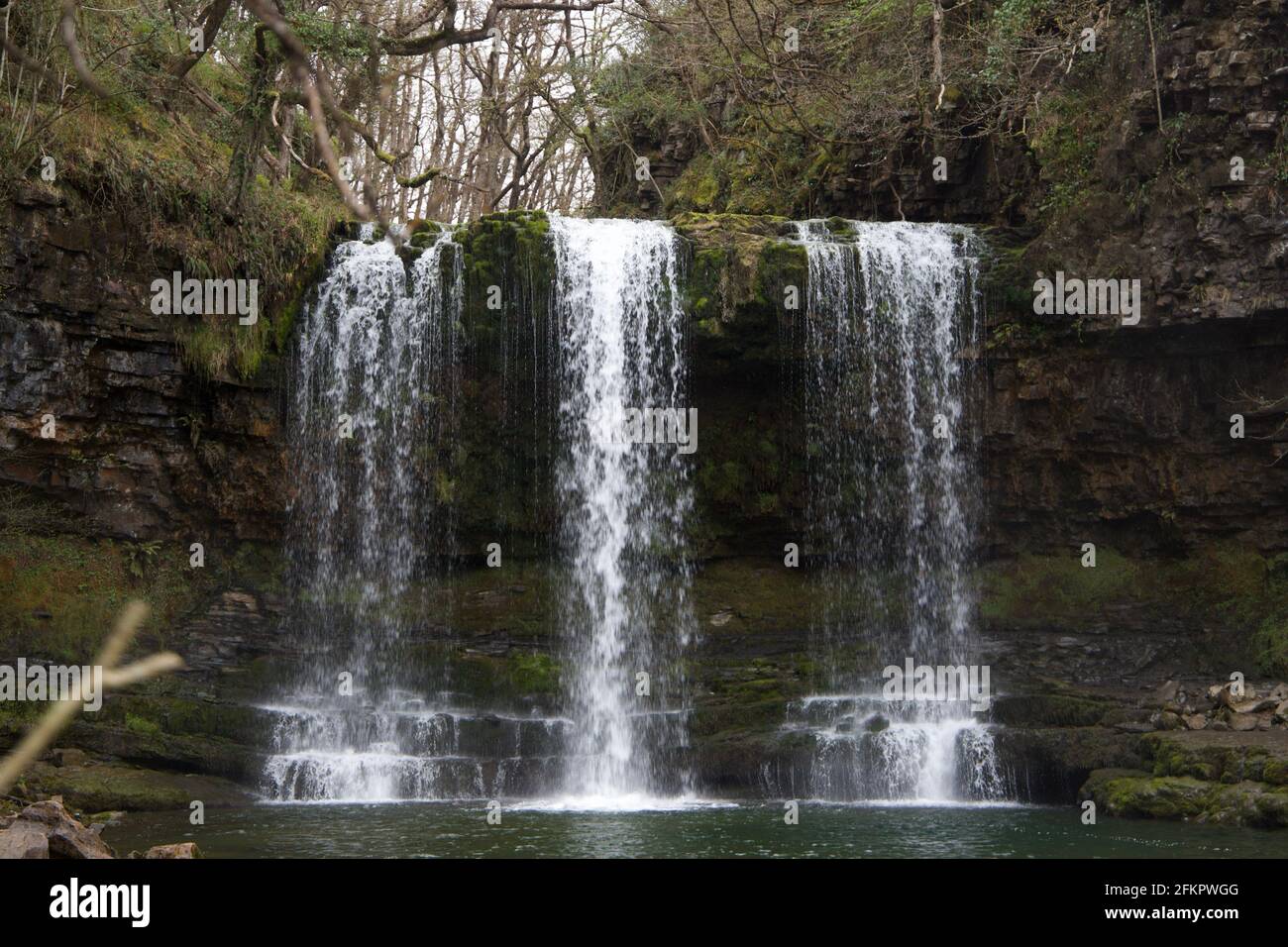 Triple Waterfall on the Four Falls Trail Stock Photo - Alamy