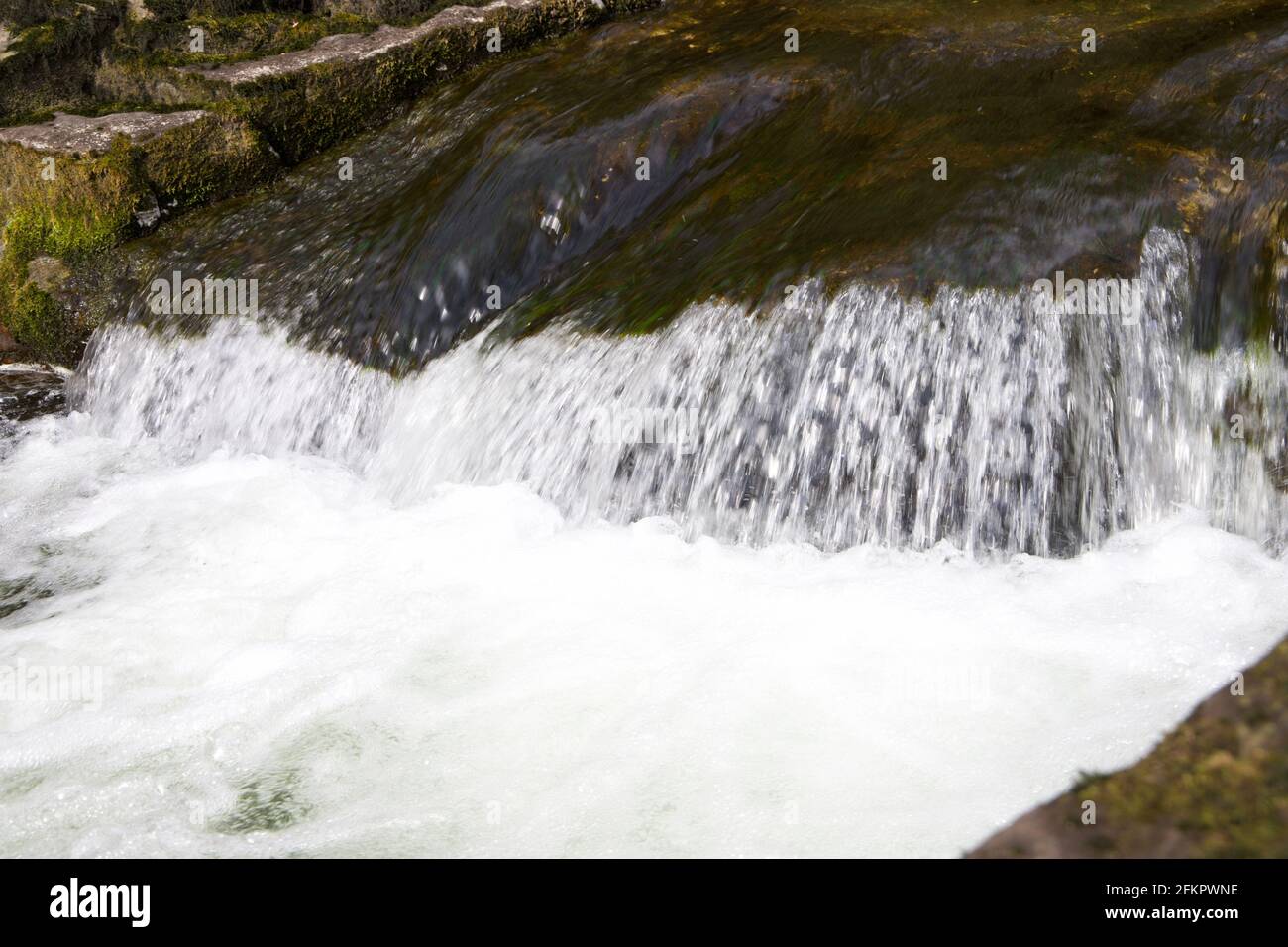 Close-up of a waterfall on the Four Falls Trail in Wales Stock Photo ...