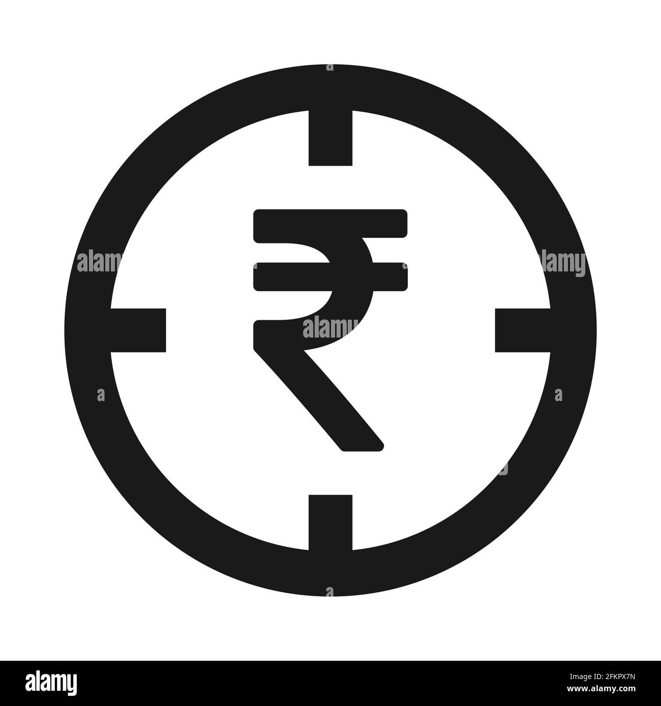 Target icon with money symbol for website etc. Web flat button, vector ...