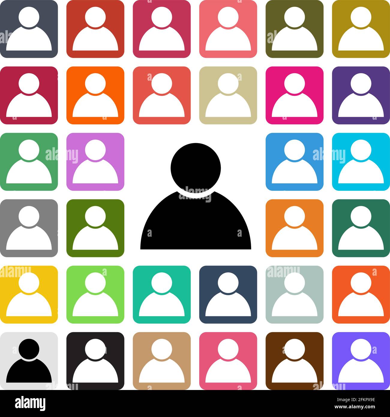 Vector modern person business icon flat design icon set in button Stock ...