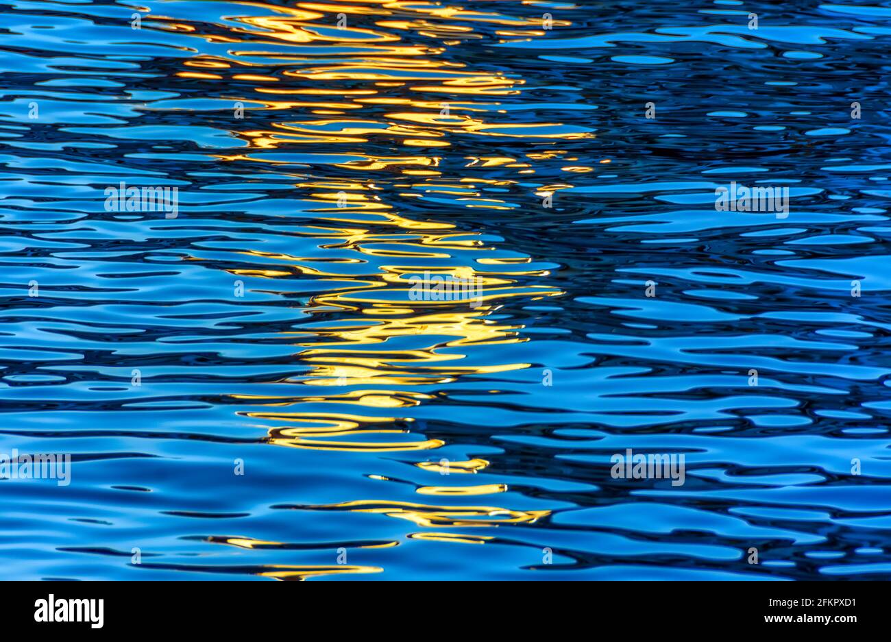 Evening river water texture with light reflection from a lantern Stock ...