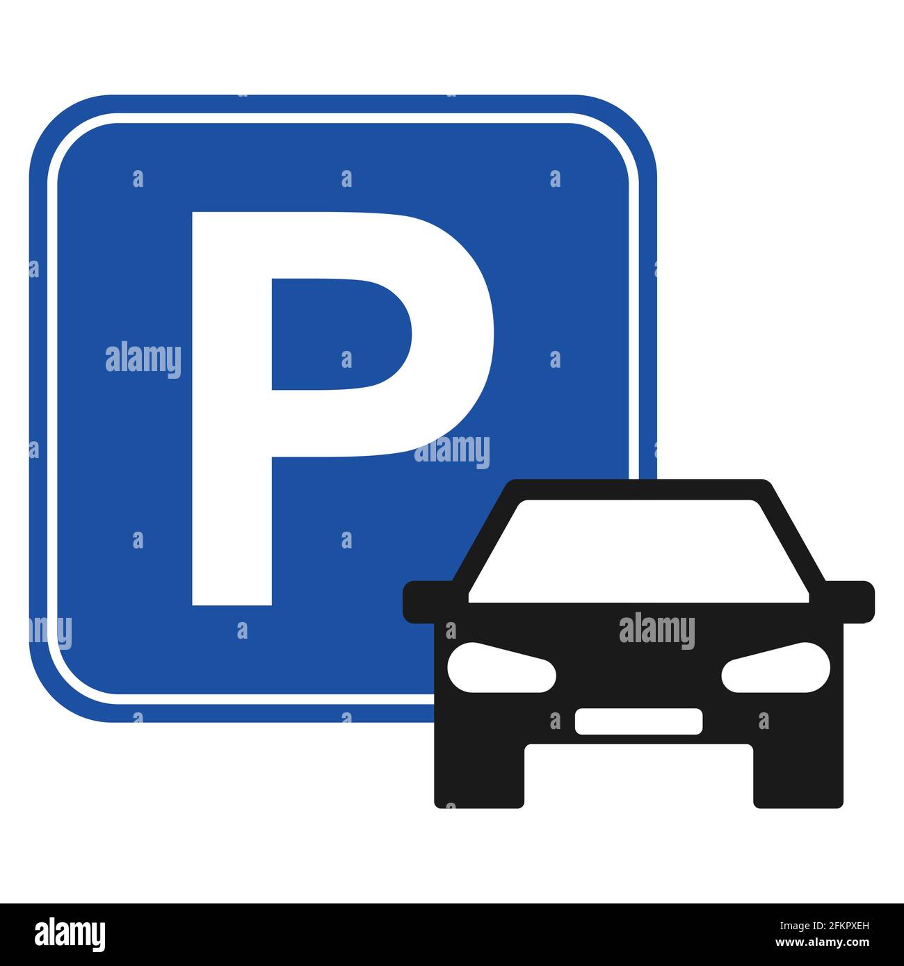 Parking icon with car graphic design isolated on white background ...