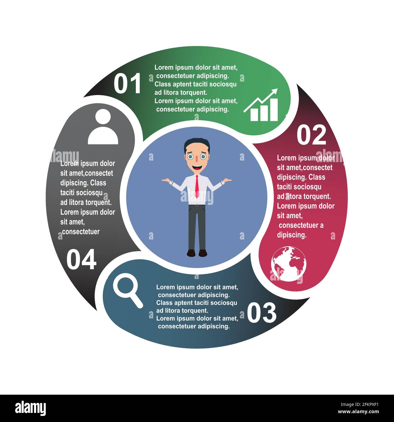 4 step vector element in four colors with labels, infographic diagram ...