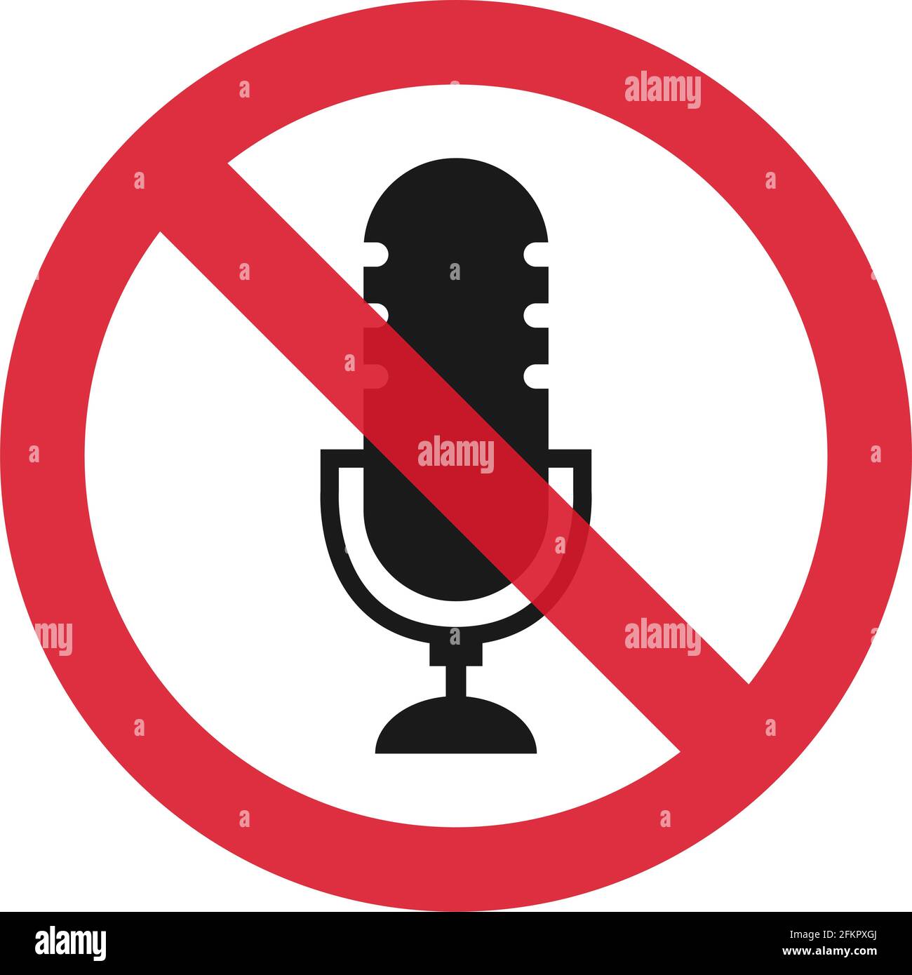 No recording sign. No microphone sign, vector icon illustration Stock ...