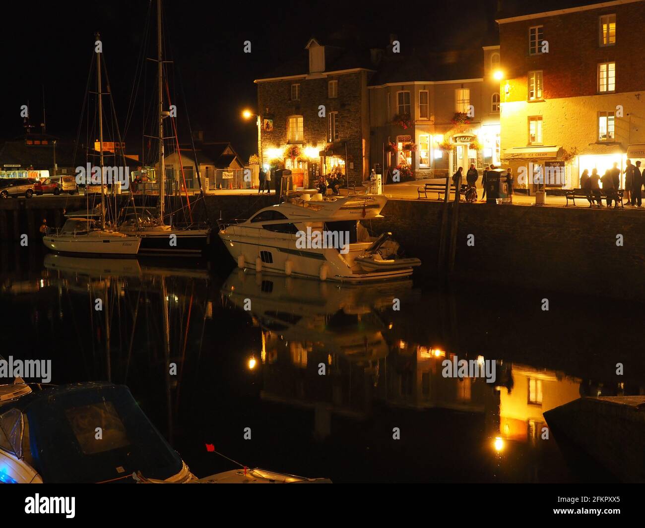 Padstow Harbour at night Stock Photo - Alamy